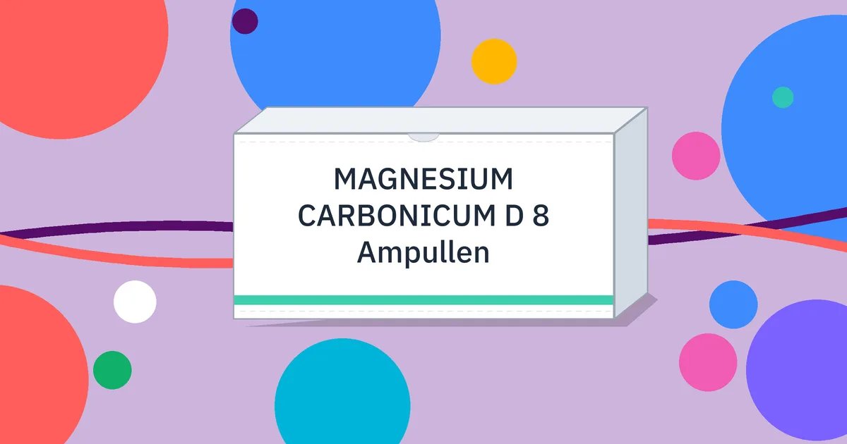 Symbolbild: Packung mit der Aufschrift MAGNESIUM CARBONICUM D 8 Ampullen (PZN 11707145) – Verfügbarkeit und Bezug in Apotheken in Frankfurt am Main