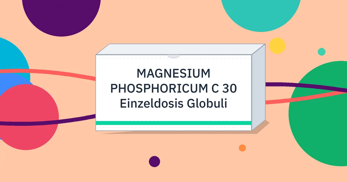 Symbolbild: Packung mit der Aufschrift MAGNESIUM PHOSPHORICUM C 30 Einzeldosis Globuli (PZN 01543369) – Verfügbarkeit und Bezug in Apotheken in Frankfurt am Main