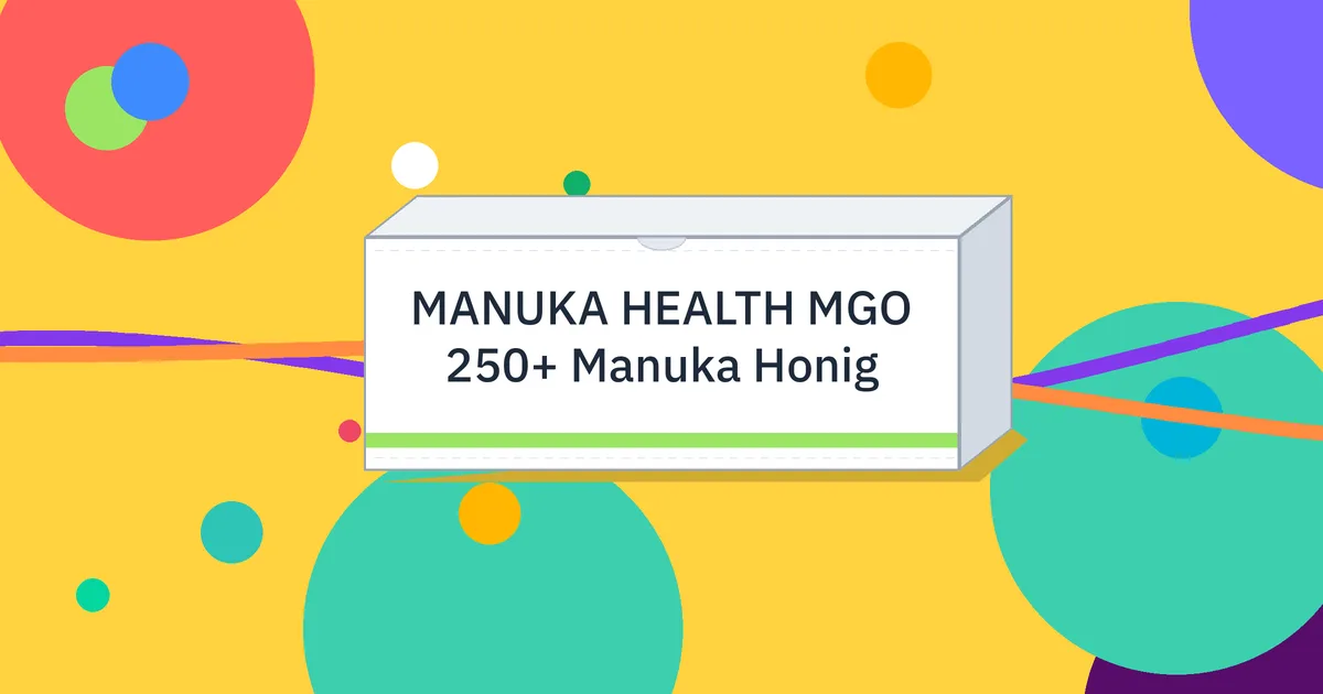Symbolbild: Packung mit der Aufschrift MANUKA HEALTH MGO 250+ Manuka Honig (PZN 15874963) – Verfügbarkeit und Bezug in Apotheken in Frankfurt am Main