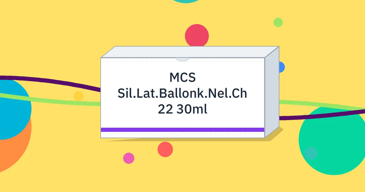 Symbolbild: Packung mit der Aufschrift MCS Sil.Lat.Ballonk.Nel.Ch 22 30ml (PZN 04797604) – Verfügbarkeit und Bezug in Apotheken in Frankfurt am Main