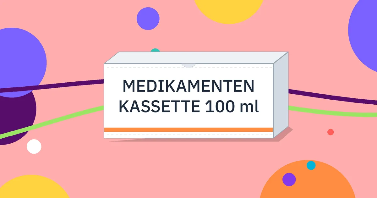 Symbolbild: Packung mit der Aufschrift MEDIKAMENTEN KASSETTE 100 ml (PZN 00117162) – Verfügbarkeit und Bezug in Apotheken in Frankfurt am Main