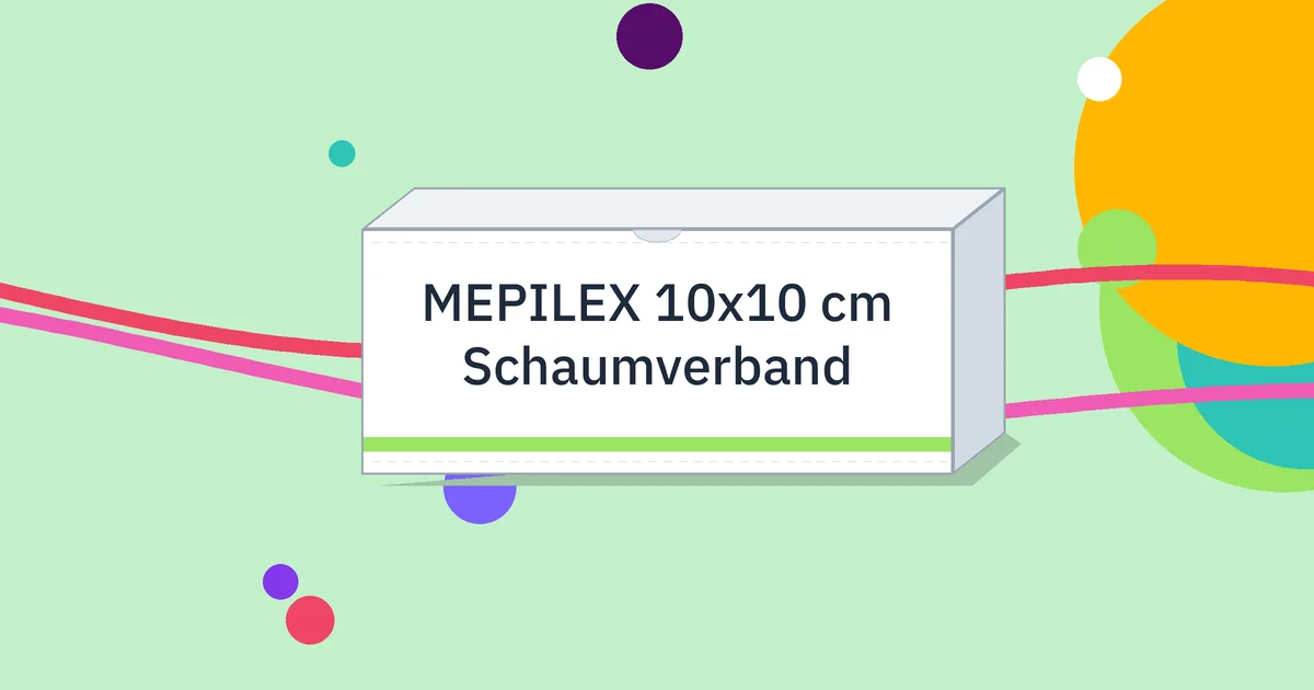 Symbolbild: Packung mit der Aufschrift MEPILEX 10x10 cm Schaumverband (PZN 11511672) – Verfügbarkeit und Bezug in Apotheken in Frankfurt am Main