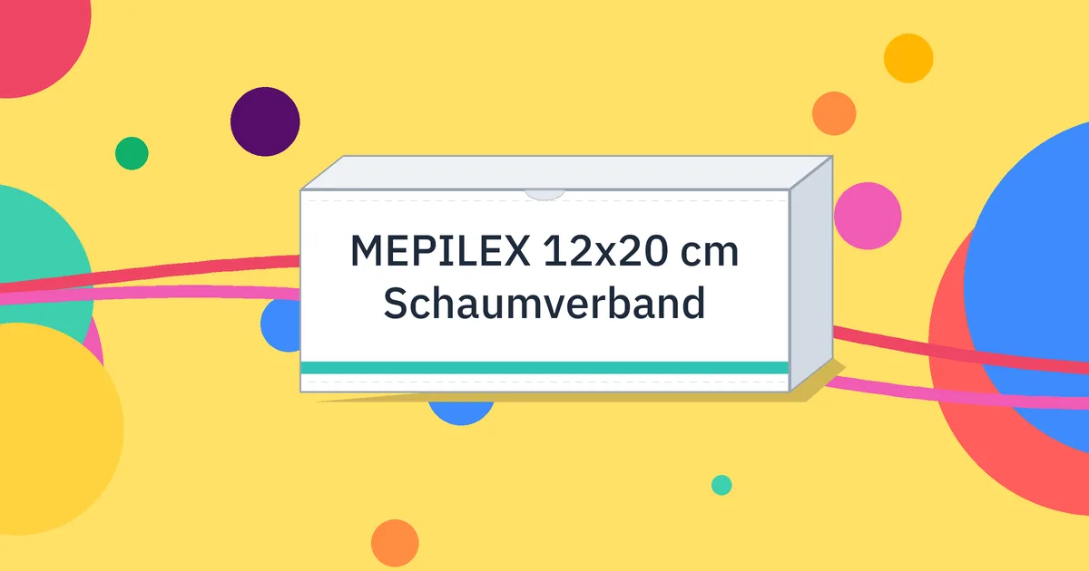 Symbolbild: Packung mit der Aufschrift MEPILEX 12x20 cm Schaumverband (PZN 20171034) – Verfügbarkeit und Bezug in Apotheken in Frankfurt am Main