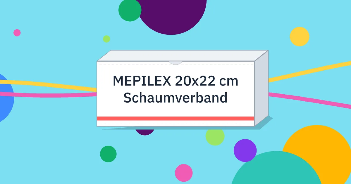 Symbolbild: Packung mit der Aufschrift MEPILEX 20x22 cm Schaumverband (PZN 13705216) – Verfügbarkeit und Bezug in Apotheken in Frankfurt am Main