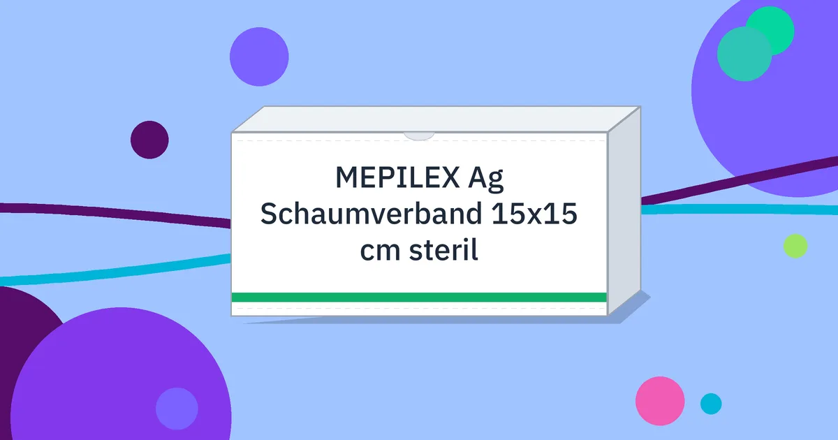 Symbolbild: Packung mit der Aufschrift MEPILEX Ag Schaumverband 15x15 cm steril (PZN 11518415) – Verfügbarkeit und Bezug in Apotheken in Frankfurt am Main