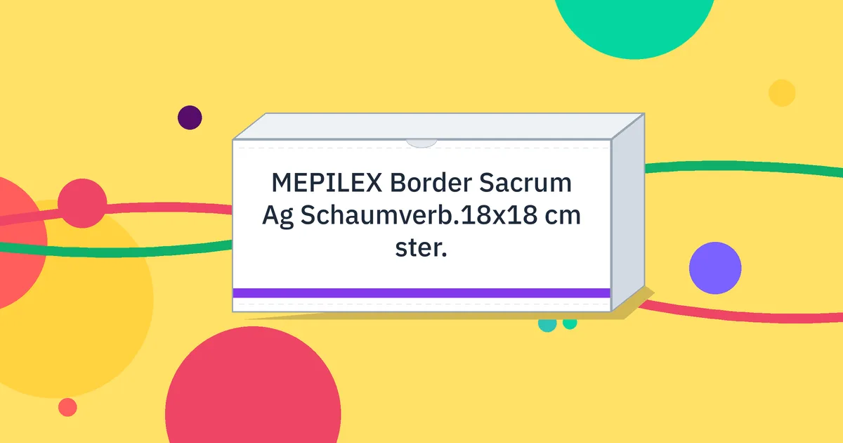 Symbolbild: Packung mit der Aufschrift MEPILEX Border Sacrum Ag Schaumverb.18x18 cm ster. (PZN 06130436) – Verfügbarkeit und Bezug in Apotheken in Frankfurt am Main