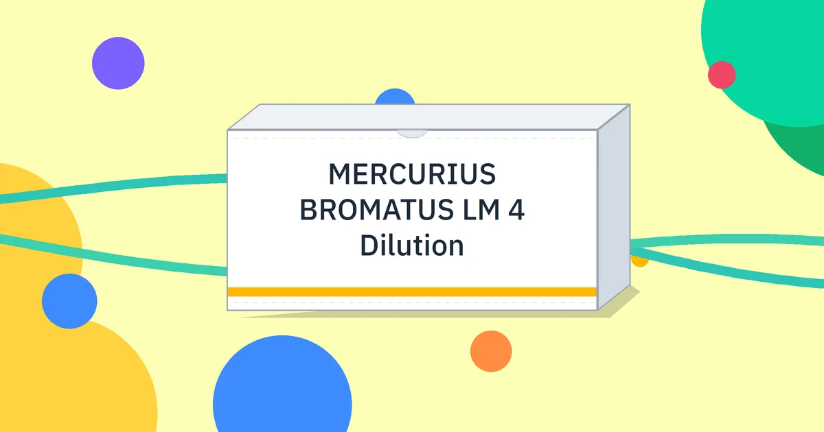Symbolbild: Packung mit der Aufschrift MERCURIUS BROMATUS LM 4 Dilution (PZN 12948951) – Verfügbarkeit und Bezug in Apotheken in Frankfurt am Main