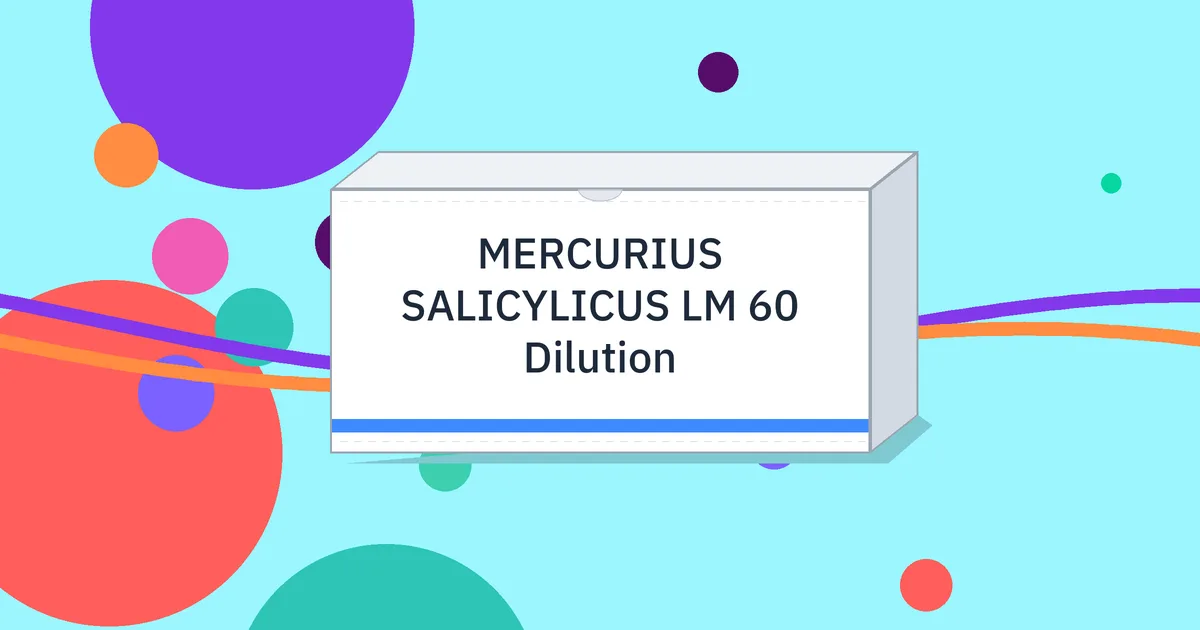 Symbolbild: Packung mit der Aufschrift MERCURIUS SALICYLICUS LM 60 Dilution (PZN 12953863) – Verfügbarkeit und Bezug in Apotheken in Frankfurt am Main