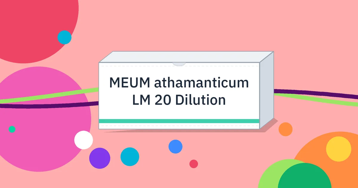 Symbolbild: Packung mit der Aufschrift MEUM athamanticum LM 20 Dilution (PZN 13607583) – Verfügbarkeit und Bezug in Apotheken in Frankfurt am Main