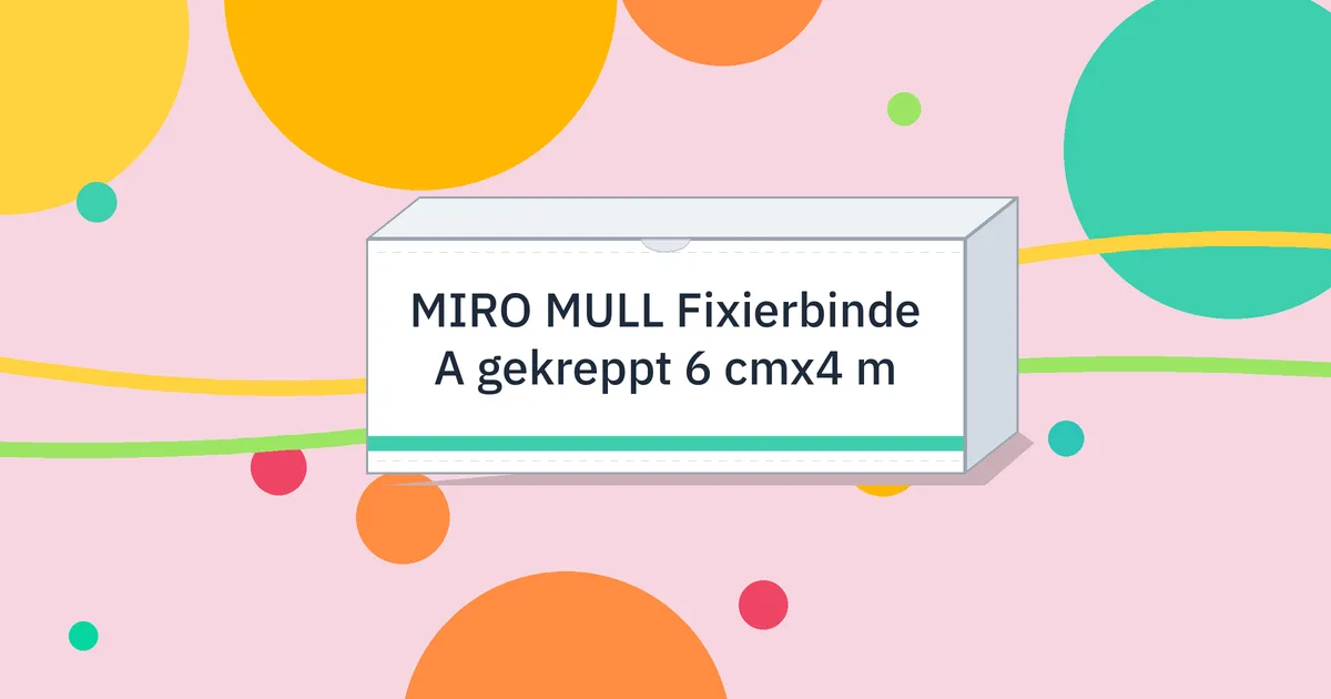 Symbolbild: Packung mit der Aufschrift MIRO MULL Fixierbinde A gekreppt 6 cmx4 m (PZN 06854996) – Verfügbarkeit und Bezug in Apotheken in Frankfurt am Main