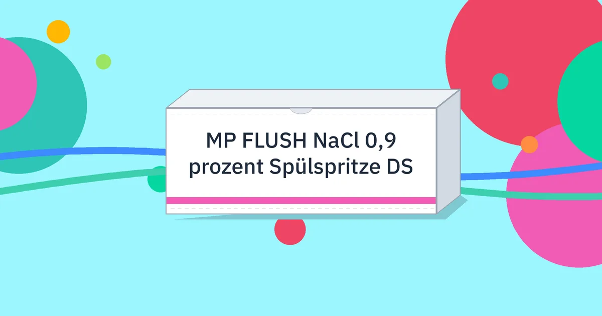 Symbolbild: Packung mit der Aufschrift MP FLUSH NaCl 0,9 prozent Spülspritze DS (PZN 20369227) – Verfügbarkeit und Bezug in Apotheken in Frankfurt am Main