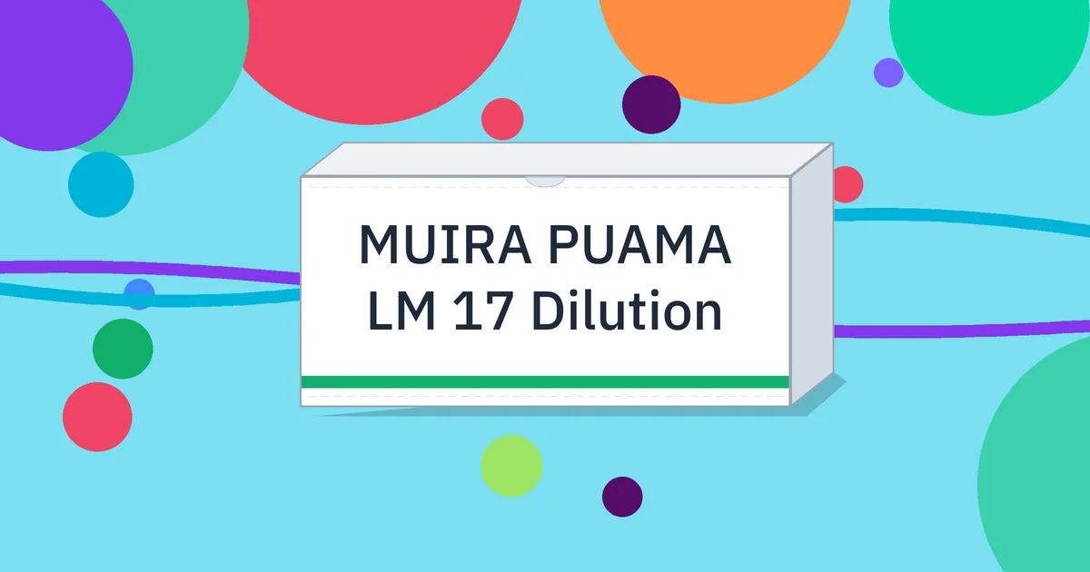 Symbolbild: Packung mit der Aufschrift MUIRA PUAMA LM 17 Dilution (PZN 13611260) – Verfügbarkeit und Bezug in Apotheken in Frankfurt am Main