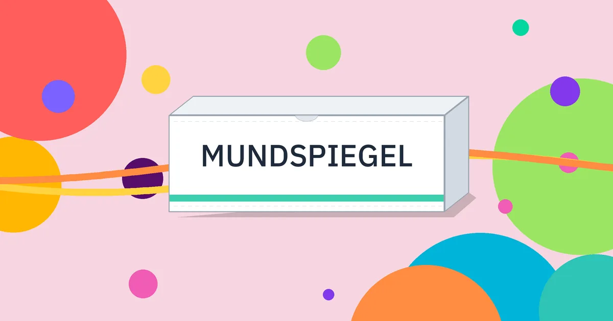 Symbolbild: Packung mit der Aufschrift MUNDSPIEGEL (PZN 07578989) – Verfügbarkeit und Bezug in Apotheken in Frankfurt am Main