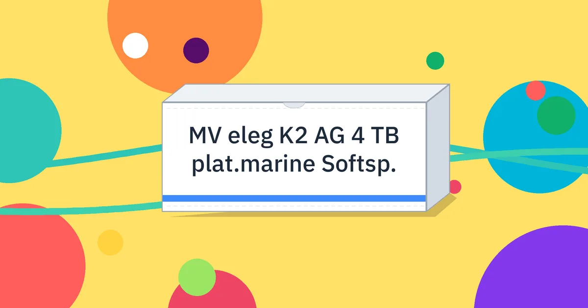 Symbolbild: Packung mit der Aufschrift MV eleg K2 AG 4 TB plat.marine Softsp. (PZN 15283647) – Verfügbarkeit und Bezug in Apotheken in Frankfurt am Main