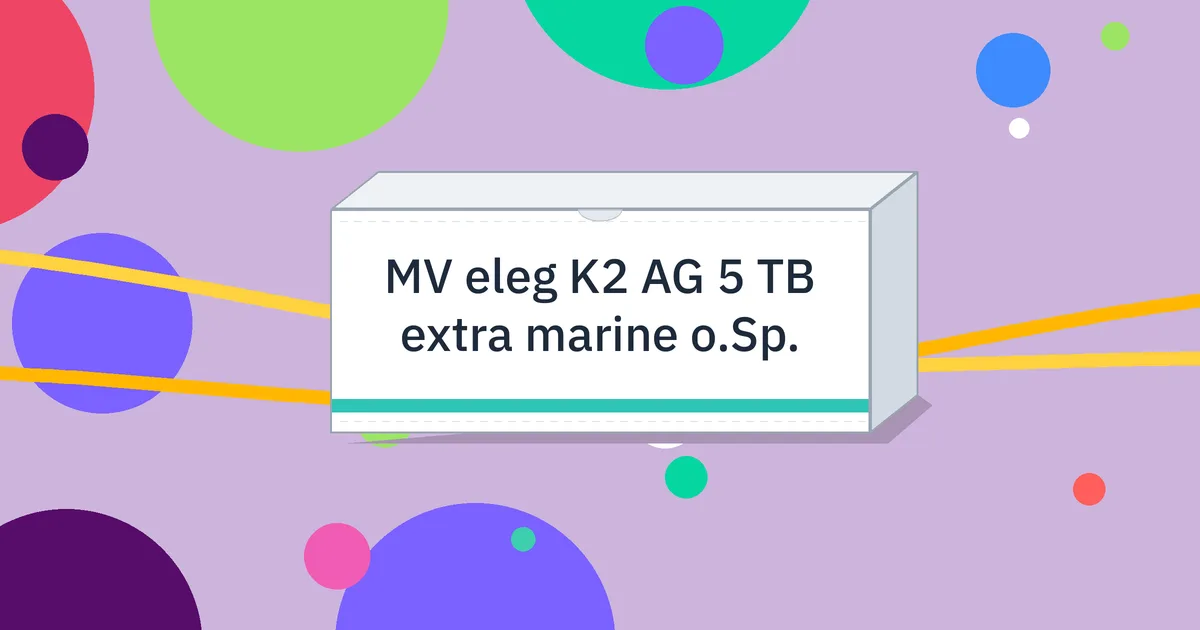 Symbolbild: Packung mit der Aufschrift MV eleg K2 AG 5 TB extra marine o.Sp. (PZN 14610386) – Verfügbarkeit und Bezug in Apotheken in Frankfurt am Main