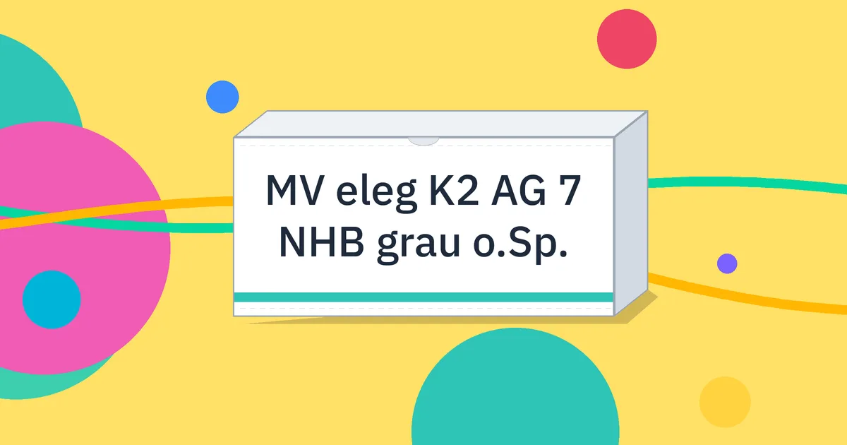 Symbolbild: Packung mit der Aufschrift MV eleg K2 AG 7 NHB grau o.Sp. (PZN 18928837) – Verfügbarkeit und Bezug in Apotheken in Frankfurt am Main