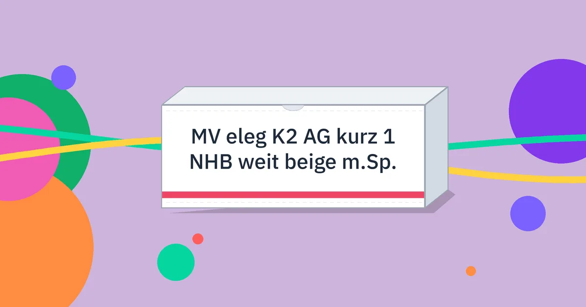 Symbolbild: Packung mit der Aufschrift MV eleg K2 AG kurz 1 NHB weit beige m.Sp. (PZN 15715070) – Verfügbarkeit und Bezug in Apotheken in Frankfurt am Main