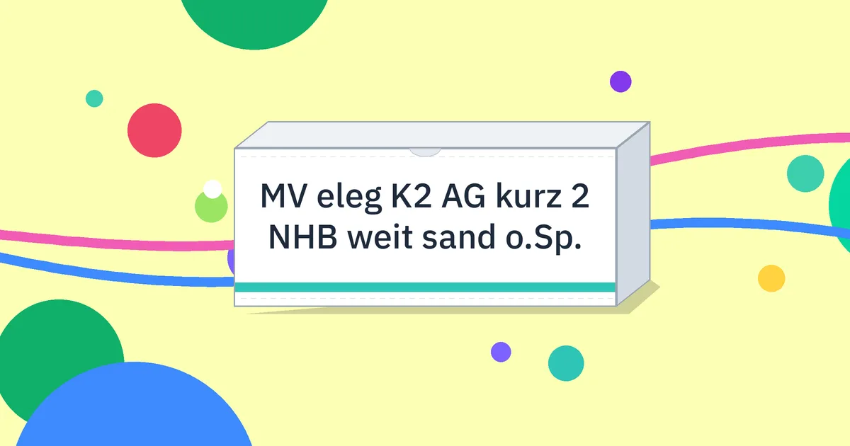 Symbolbild: Packung mit der Aufschrift MV eleg K2 AG kurz 2 NHB weit sand o.Sp. (PZN 18925158) – Verfügbarkeit und Bezug in Apotheken in Frankfurt am Main