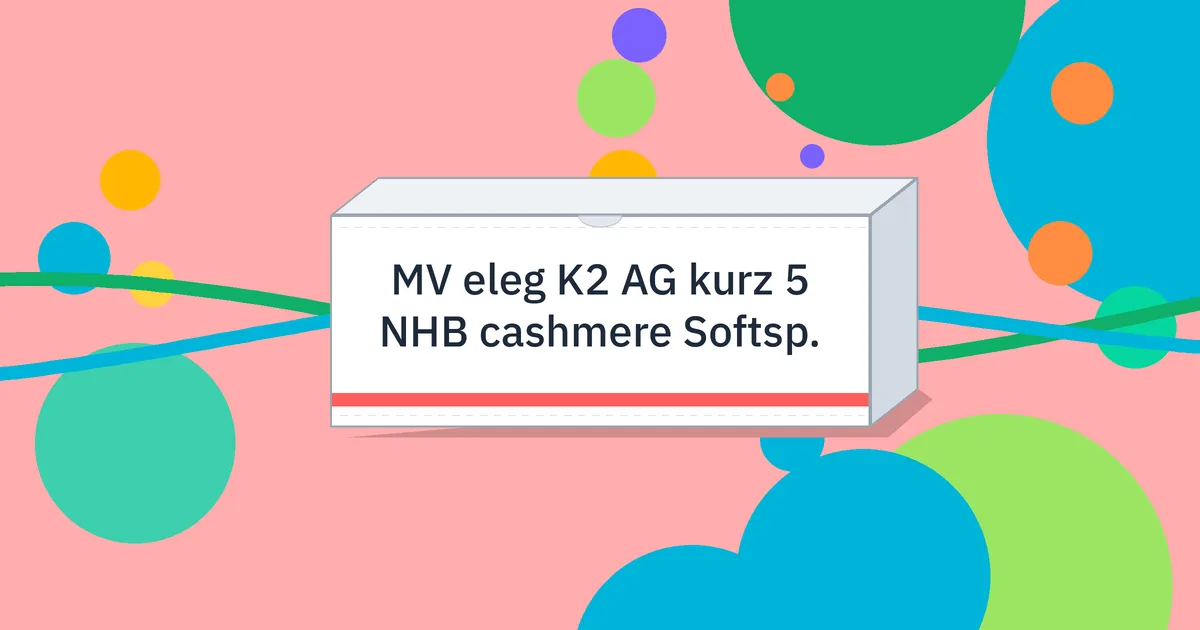Symbolbild: Packung mit der Aufschrift MV eleg K2 AG kurz 5 NHB cashmere Softsp. (PZN 15715963) – Verfügbarkeit und Bezug in Apotheken in Frankfurt am Main