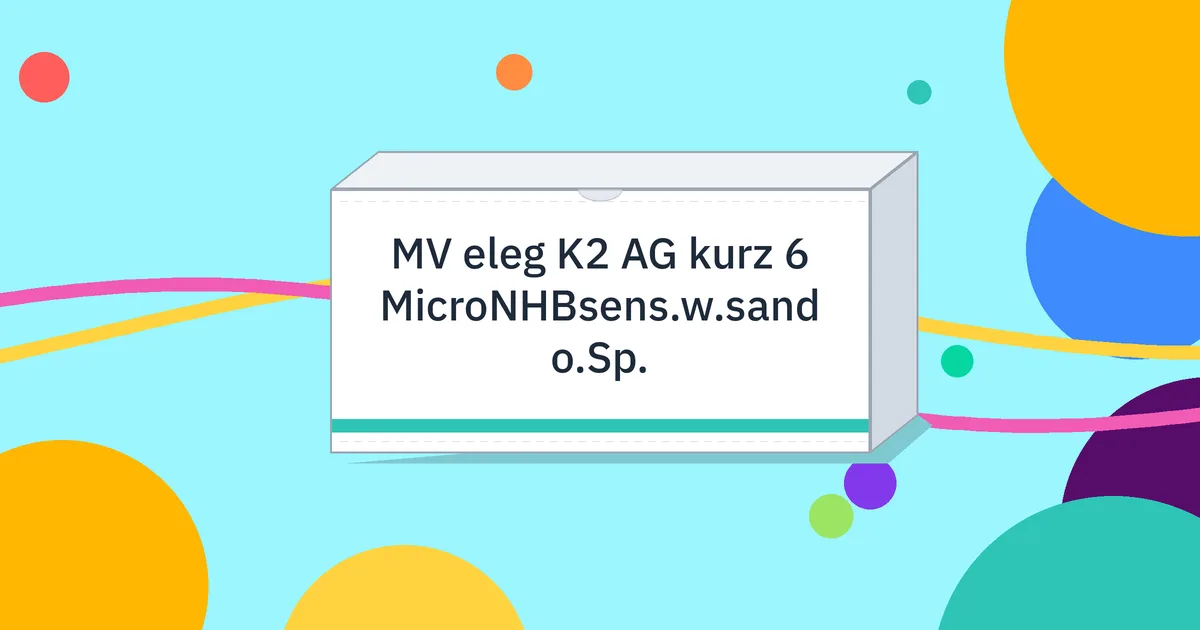 Symbolbild: Packung mit der Aufschrift MV eleg K2 AG kurz 6 MicroNHBsens.w.sand o.Sp. (PZN 18927536) – Verfügbarkeit und Bezug in Apotheken in Frankfurt am Main