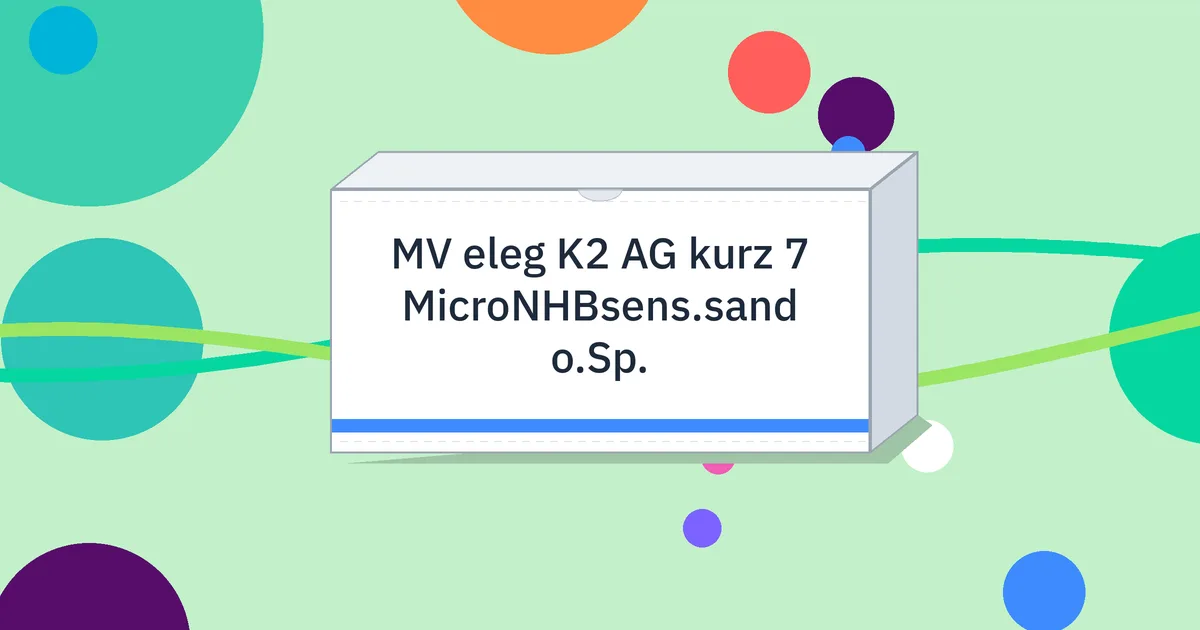 Symbolbild: Packung mit der Aufschrift MV eleg K2 AG kurz 7 MicroNHBsens.sand o.Sp. (PZN 18927051) – Verfügbarkeit und Bezug in Apotheken in Frankfurt am Main