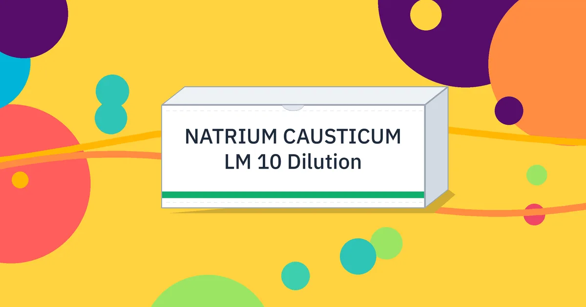 Symbolbild: Packung mit der Aufschrift NATRIUM CAUSTICUM LM 10 Dilution (PZN 12962023) – Verfügbarkeit und Bezug in Apotheken in Frankfurt am Main