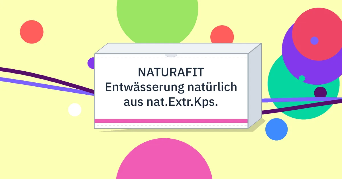 Symbolbild: Packung mit der Aufschrift NATURAFIT Entwässerung natürlich aus nat.Extr.Kps. (PZN 16864228) – Verfügbarkeit und Bezug in Apotheken in Frankfurt am Main