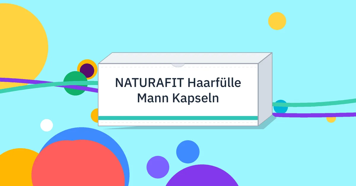 Symbolbild: Packung mit der Aufschrift NATURAFIT Haarfülle Mann Kapseln (PZN 11130119) – Verfügbarkeit und Bezug in Apotheken in Frankfurt am Main