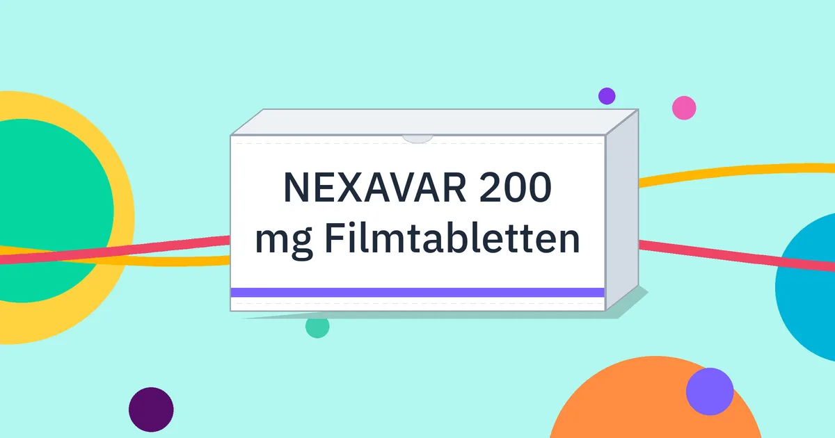 Symbolbild: Packung mit der Aufschrift NEXAVAR 200 mg Filmtabletten (PZN 06639677) – Verfügbarkeit und Bezug in Apotheken in Frankfurt am Main