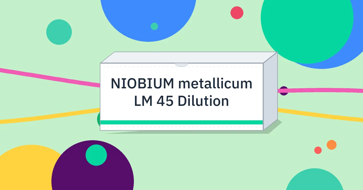Symbolbild: Packung mit der Aufschrift NIOBIUM metallicum LM 45 Dilution (PZN 13619362) – Verfügbarkeit und Bezug in Apotheken in Frankfurt am Main