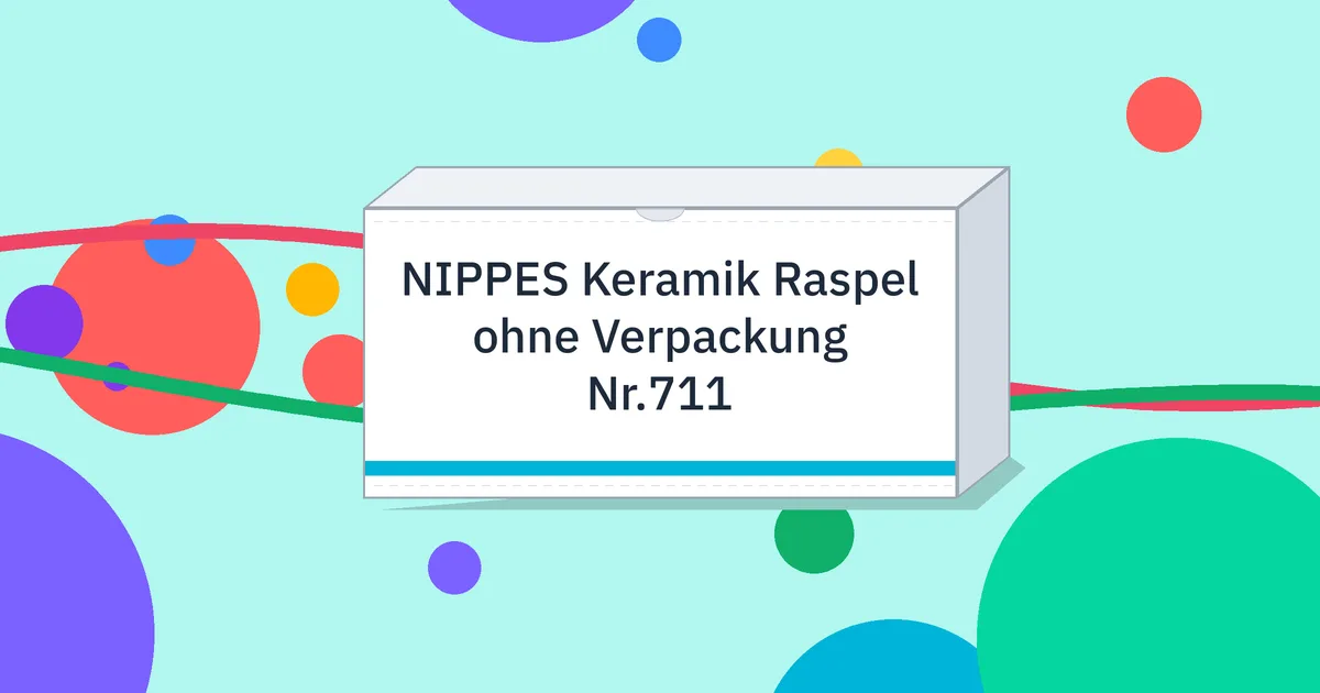 Symbolbild: Packung mit der Aufschrift NIPPES Keramik Raspel ohne Verpackung Nr.711 (PZN 04622483) – Verfügbarkeit und Bezug in Apotheken in Frankfurt am Main