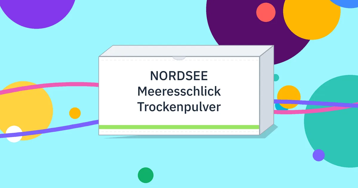 Symbolbild: Packung mit der Aufschrift NORDSEE Meeresschlick Trockenpulver (PZN 13511601) – Verfügbarkeit und Bezug in Apotheken in Frankfurt am Main