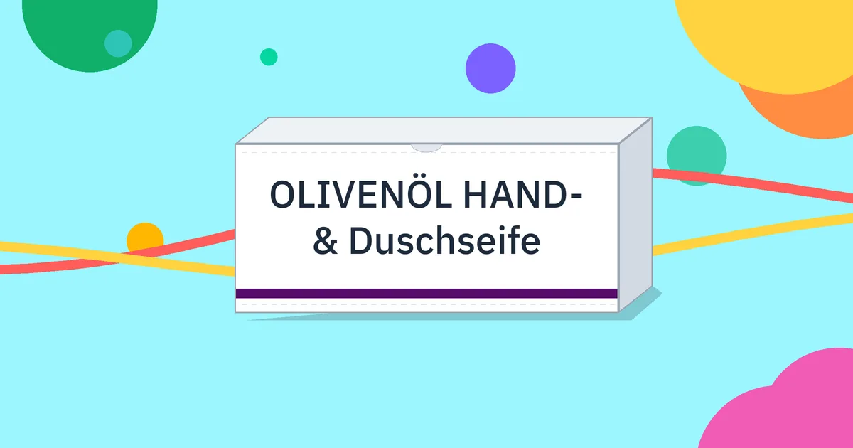 Symbolbild: Packung mit der Aufschrift OLIVENÖL HAND- & Duschseife (PZN 16331443) – Verfügbarkeit und Bezug in Apotheken in Frankfurt am Main