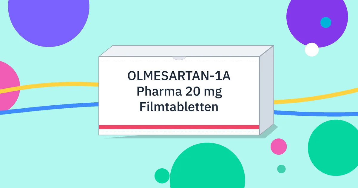 Symbolbild: Packung mit der Aufschrift OLMESARTAN-1A Pharma 20 mg Filmtabletten (PZN 12408516) – Verfügbarkeit und Bezug in Apotheken in Frankfurt am Main