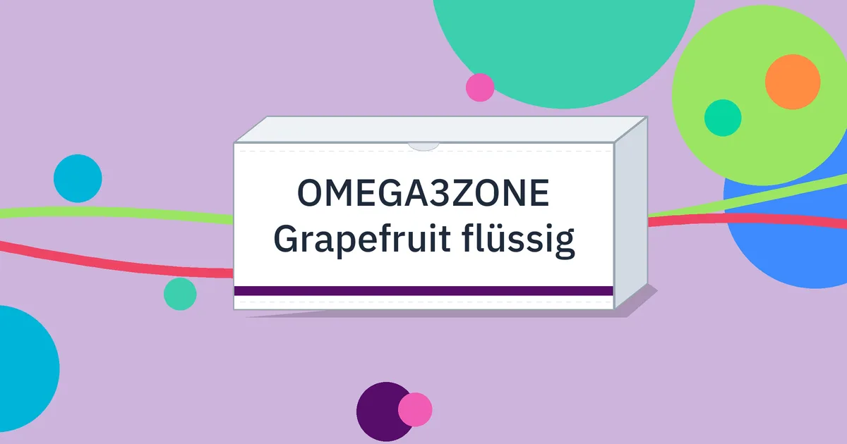Symbolbild: Packung mit der Aufschrift OMEGA3ZONE Grapefruit flüssig (PZN 16232913) – Verfügbarkeit und Bezug in Apotheken in Frankfurt am Main