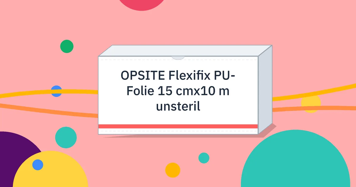 Symbolbild: Packung mit der Aufschrift OPSITE Flexifix PU-Folie 15 cmx10 m unsteril (PZN 17833170) – Verfügbarkeit und Bezug in Apotheken in Frankfurt am Main