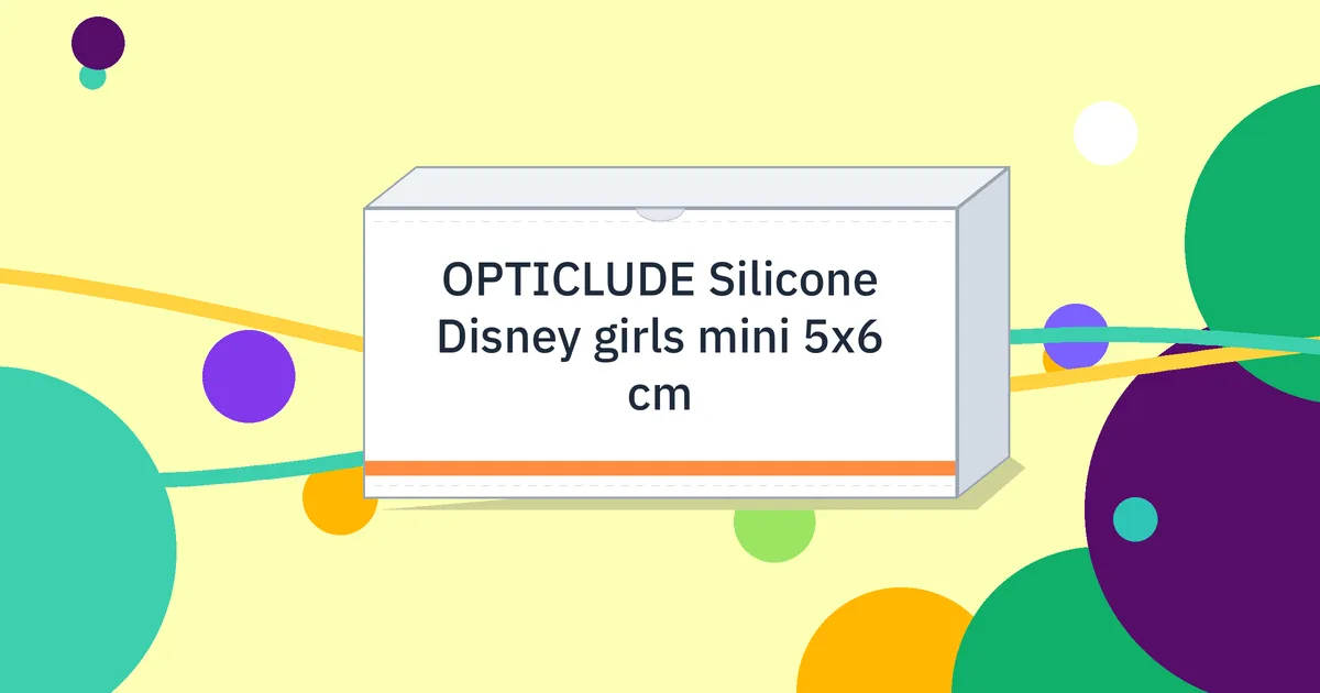 Symbolbild: Packung mit der Aufschrift OPTICLUDE Silicone Disney girls mini 5x6 cm (PZN 10547521) – Verfügbarkeit und Bezug in Apotheken in Frankfurt am Main