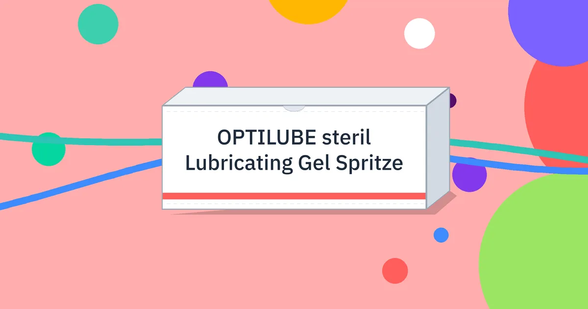 Symbolbild: Packung mit der Aufschrift OPTILUBE steril Lubricating Gel Spritze (PZN 14189461) – Verfügbarkeit und Bezug in Apotheken in Frankfurt am Main