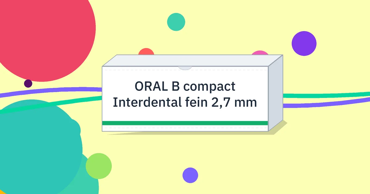 Symbolbild: Packung mit der Aufschrift ORAL B compact Interdental fein 2,7 mm (PZN 03333920) – Verfügbarkeit und Bezug in Apotheken in Frankfurt am Main