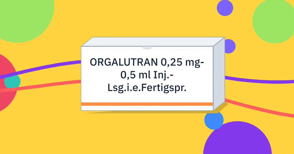 Symbolbild: Packung mit der Aufschrift ORGALUTRAN 0,25 mg-0,5 ml Inj.-Lsg.i.e.Fertigspr. (PZN 09651880) – Verfügbarkeit und Bezug in Apotheken in Frankfurt am Main