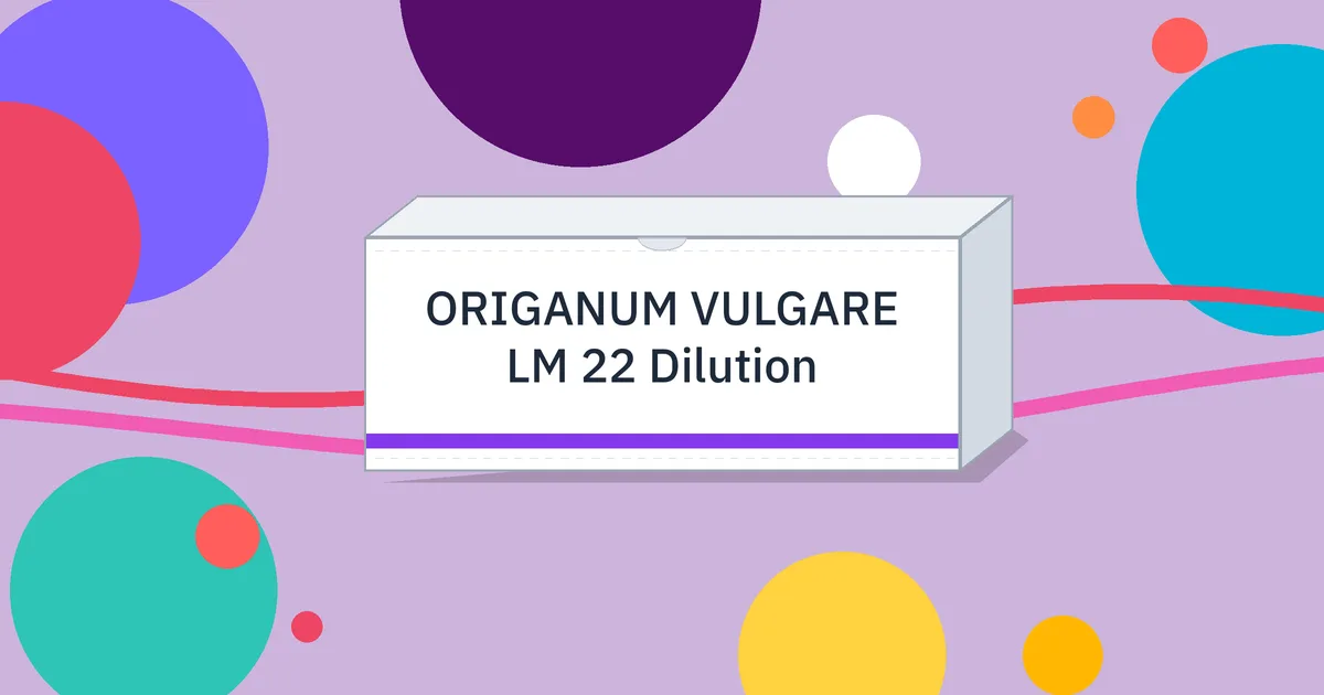 Symbolbild: Packung mit der Aufschrift ORIGANUM VULGARE LM 22 Dilution (PZN 12973179) – Verfügbarkeit und Bezug in Apotheken in Frankfurt am Main