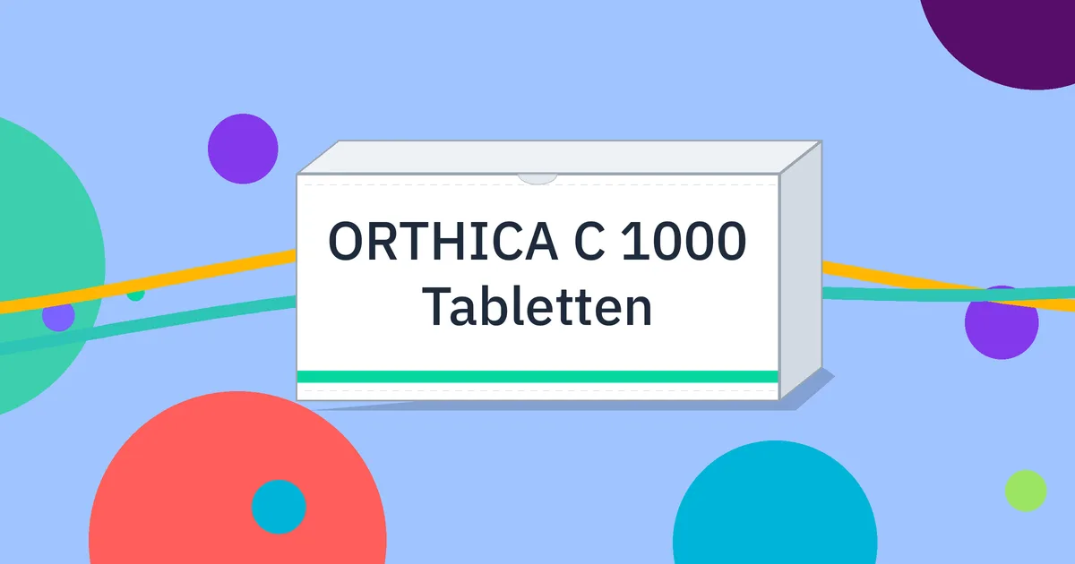 Symbolbild: Packung mit der Aufschrift ORTHICA C 1000 Tabletten (PZN 04992702) – Verfügbarkeit und Bezug in Apotheken in Frankfurt am Main