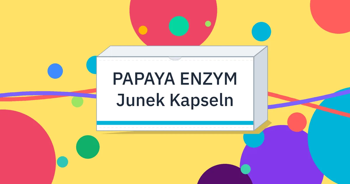 Symbolbild: Packung mit der Aufschrift PAPAYA ENZYM Junek Kapseln (PZN 03499589) – Verfügbarkeit und Bezug in Apotheken in Frankfurt am Main