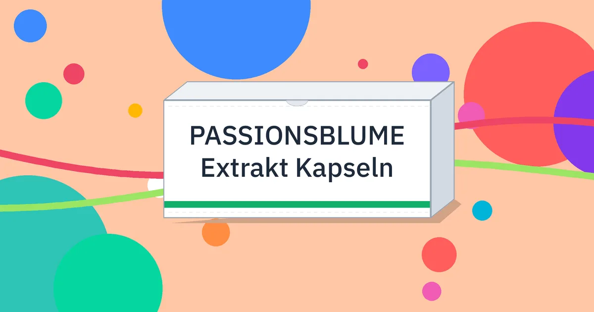 Symbolbild: Packung mit der Aufschrift PASSIONSBLUME Extrakt Kapseln (PZN 18214724) – Verfügbarkeit und Bezug in Apotheken in Frankfurt am Main