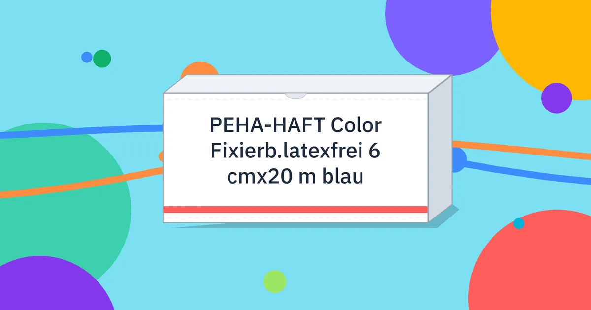 Symbolbild: Packung mit der Aufschrift PEHA-HAFT Color Fixierb.latexfrei 6 cmx20 m blau (PZN 12892593) – Verfügbarkeit und Bezug in Apotheken in Frankfurt am Main