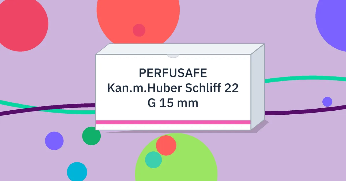 Symbolbild: Packung mit der Aufschrift PERFUSAFE Kan.m.Huber Schliff 22 G 15 mm (PZN 06556276) – Verfügbarkeit und Bezug in Apotheken in Frankfurt am Main
