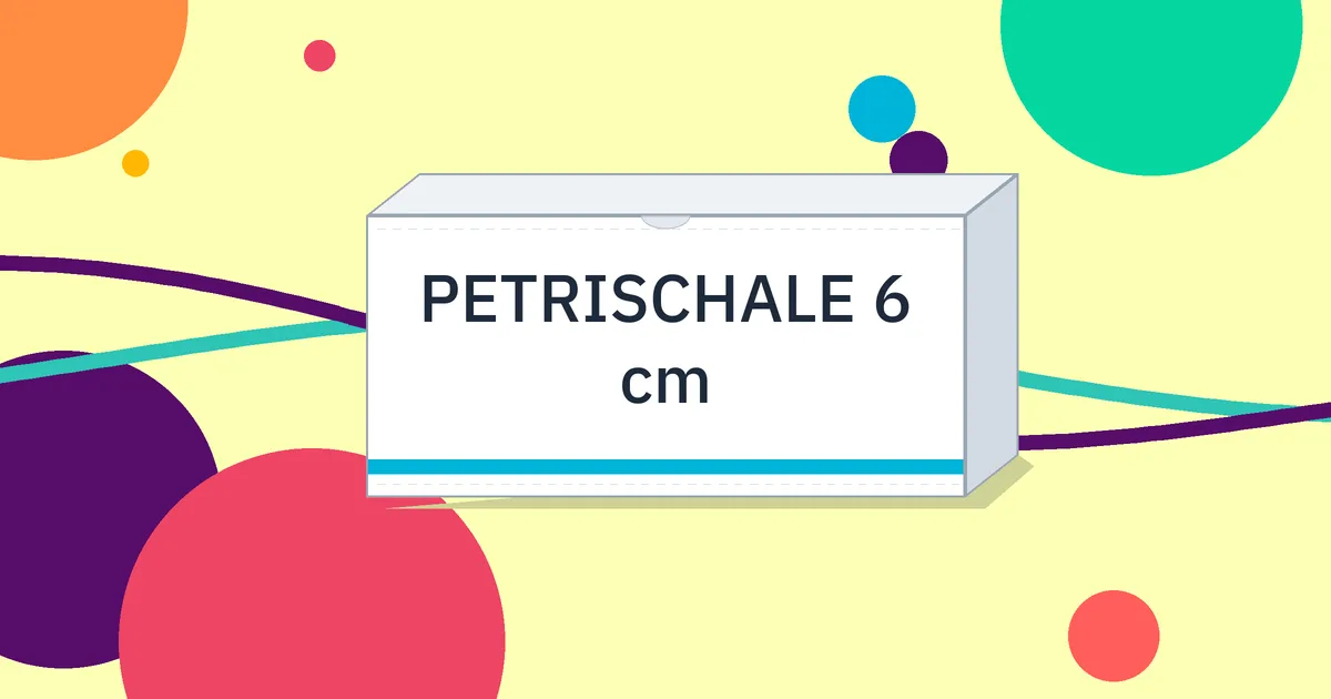 Symbolbild: Packung mit der Aufschrift PETRISCHALE 6 cm (PZN 01040740) – Verfügbarkeit und Bezug in Apotheken in Frankfurt am Main