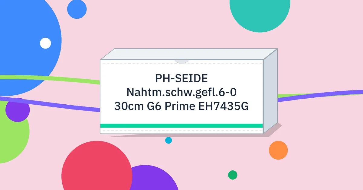 Symbolbild: Packung mit der Aufschrift PH-SEIDE Nahtm.schw.gefl.6-0 30cm G6 Prime EH7435G (PZN 19760618) – Verfügbarkeit und Bezug in Apotheken in Frankfurt am Main