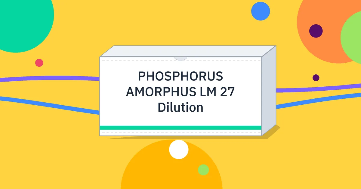 Symbolbild: Packung mit der Aufschrift PHOSPHORUS AMORPHUS LM 27 Dilution (PZN 13034590) – Verfügbarkeit und Bezug in Apotheken in Frankfurt am Main