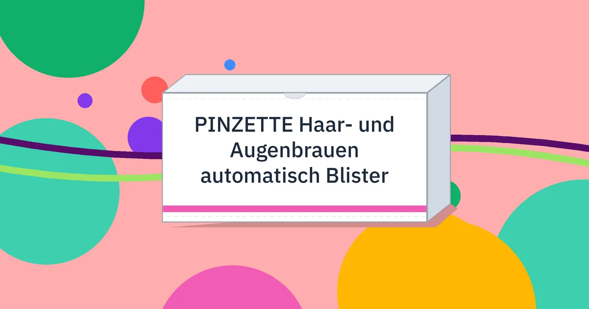 Symbolbild: Packung mit der Aufschrift PINZETTE Haar- und Augenbrauen automatisch Blister (PZN 10350445) – Verfügbarkeit und Bezug in Apotheken in Frankfurt am Main